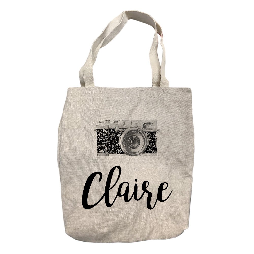 Pattern Pop Personalized Camera - Photographer Tote Bag