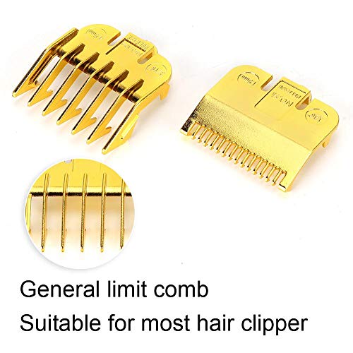 Nikou Limit Comb Guide, Oil Head Hair Clipper Limit Comb Positioning Tooth Guide Comb Haircut Accessory(Gold 1.5MM+4.5MM)