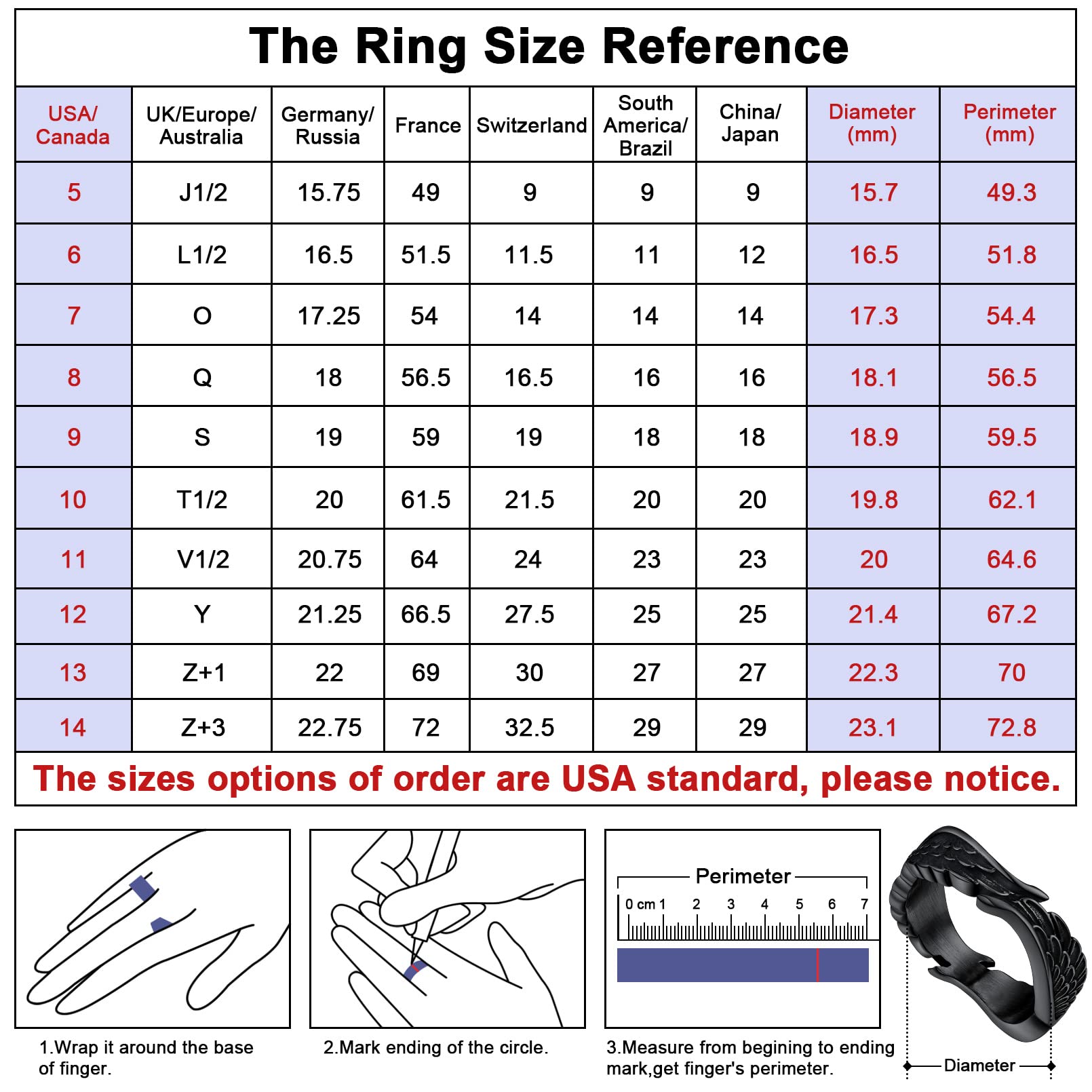 Women Wing Rings Stainless Steel Protective Angel Feather Wings Thumb Ring for Male Dad Birthday Gift