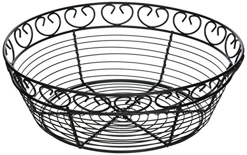 Winco Wire Fruit Basket, 10-Inch by 3-Inch, Black