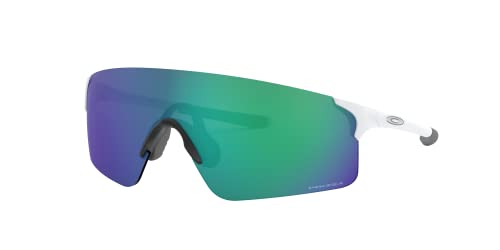 Oakley Men's OO9454 EVZero Blades Rectangular Sunglasses, Matte White/Prizm Jade, 38 mm
