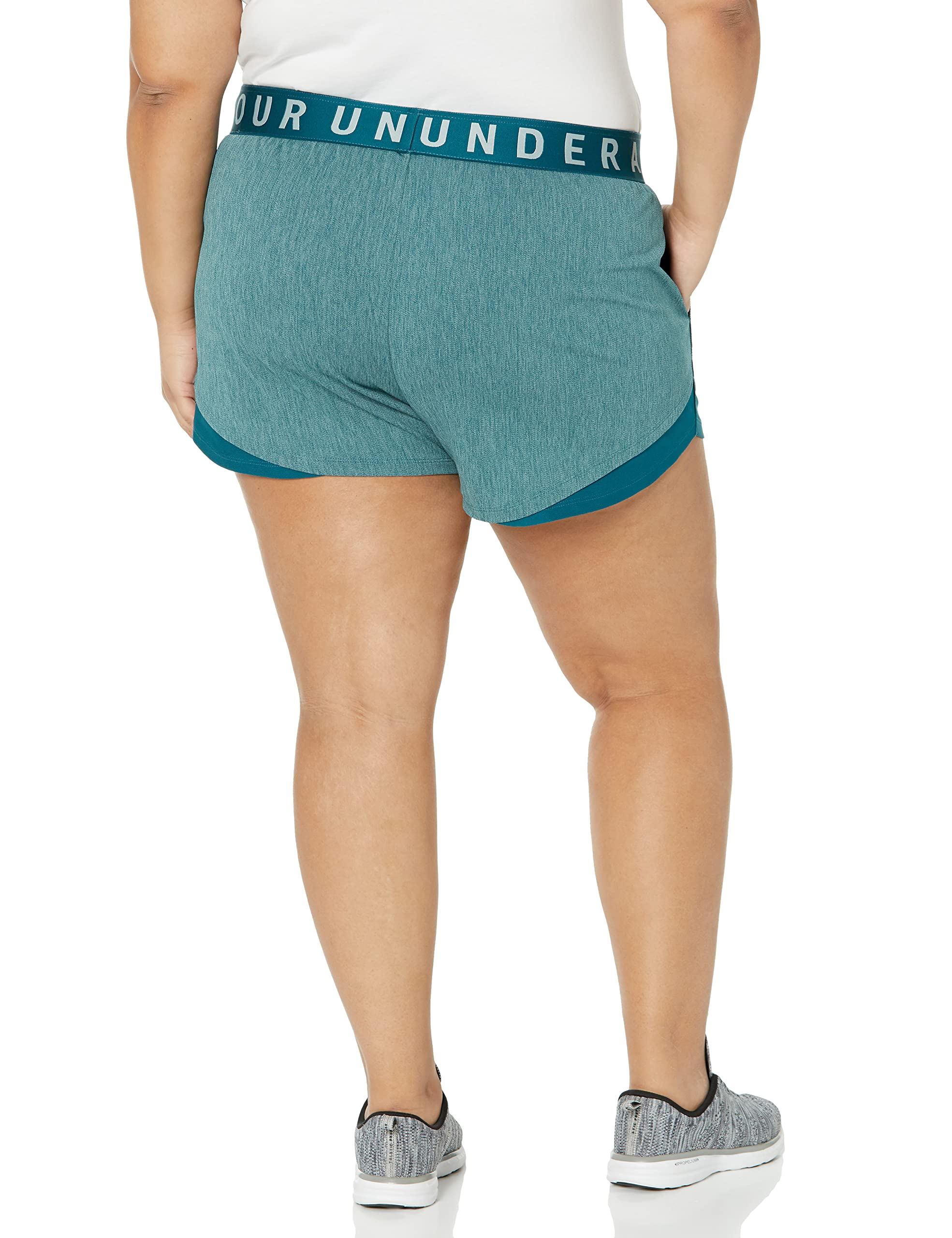 Under Armour Womens Play Up Twist 3.0 Shorts, (716) Tourmaline Teal/Opal Green/Opal Green, 2X