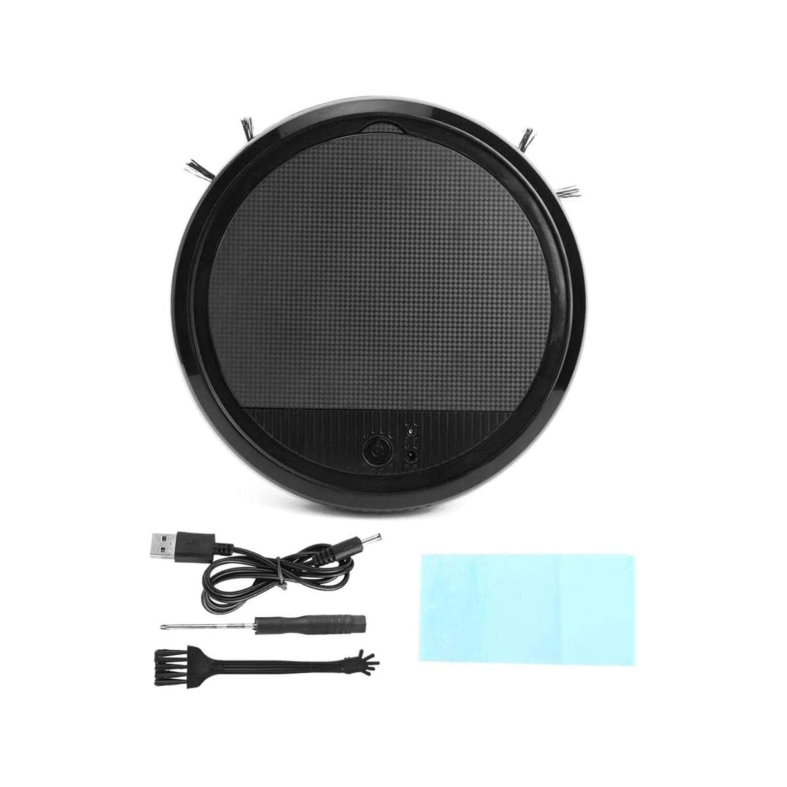Robot Vacuum Cleaner Mop, Multi-Functional Intelligent Ultraviolet Light Sweeping Robot, Quiet Low Noise Vacuum Cleaner for Pet Hair, Carpet, Hard Floor, Dust, Stains(Black)