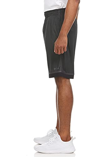 Spalding Mens Legendary Performance Basketball Short, 10" Inseam, Black/Gravel, L
