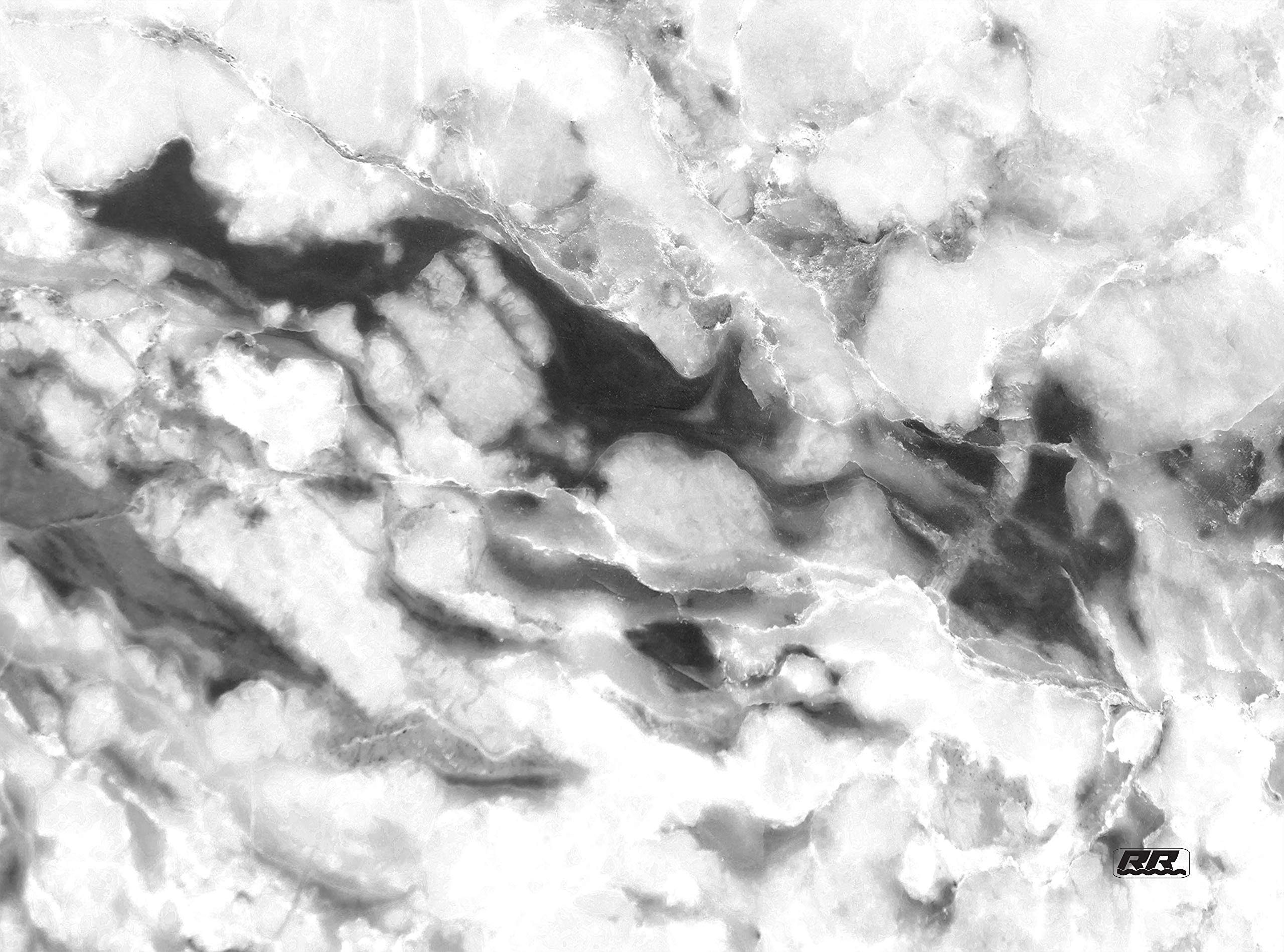 White Black Smoke Pattern Textured Marble Art Kitchen Glass Cutting Board Modern Decorative Gift Abstract Wavy Contrast Design