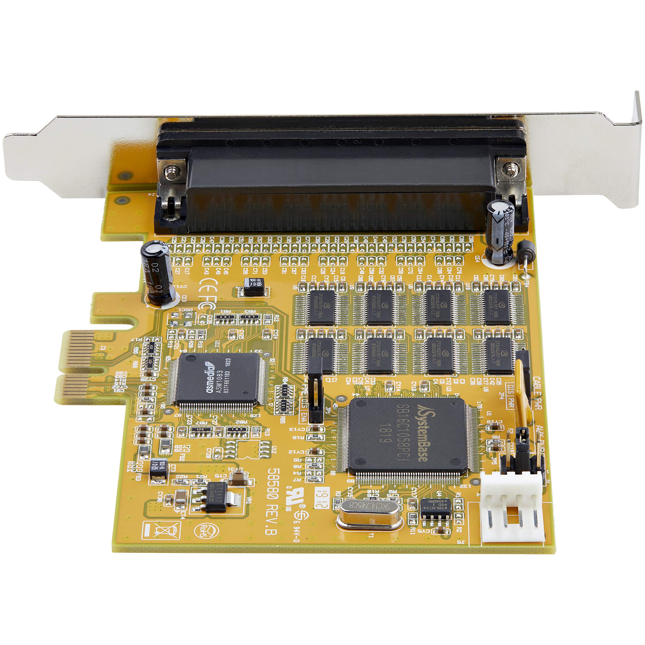 StarTech.com 8-Port PCI Express RS232 Serial Adapter Card - PCIe RS232 Serial Card - 16C1050 UART - Multiport Serial DB9 Controller/Expansion Card - 15kV ESD Protection - Windows & Linux (PEX8S1050)