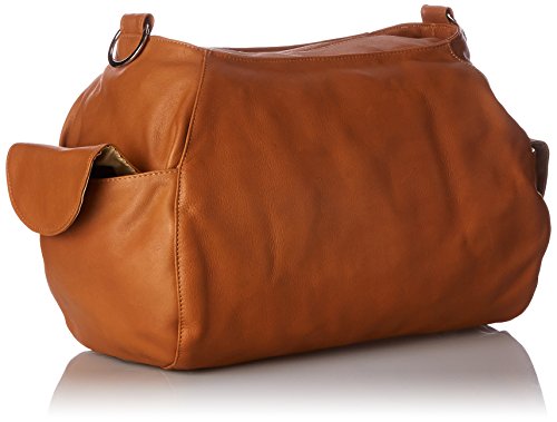 Piel Leather Top-Zip Shoulder Bag Cross Body Hobo, Honey, One Size