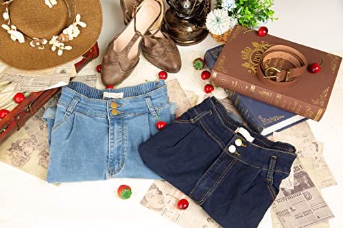 Women's Denim Shorts Blue Jean Shorts Mom Shorts Stretchy Denim Hot Short (Deep Blue 682,XL)