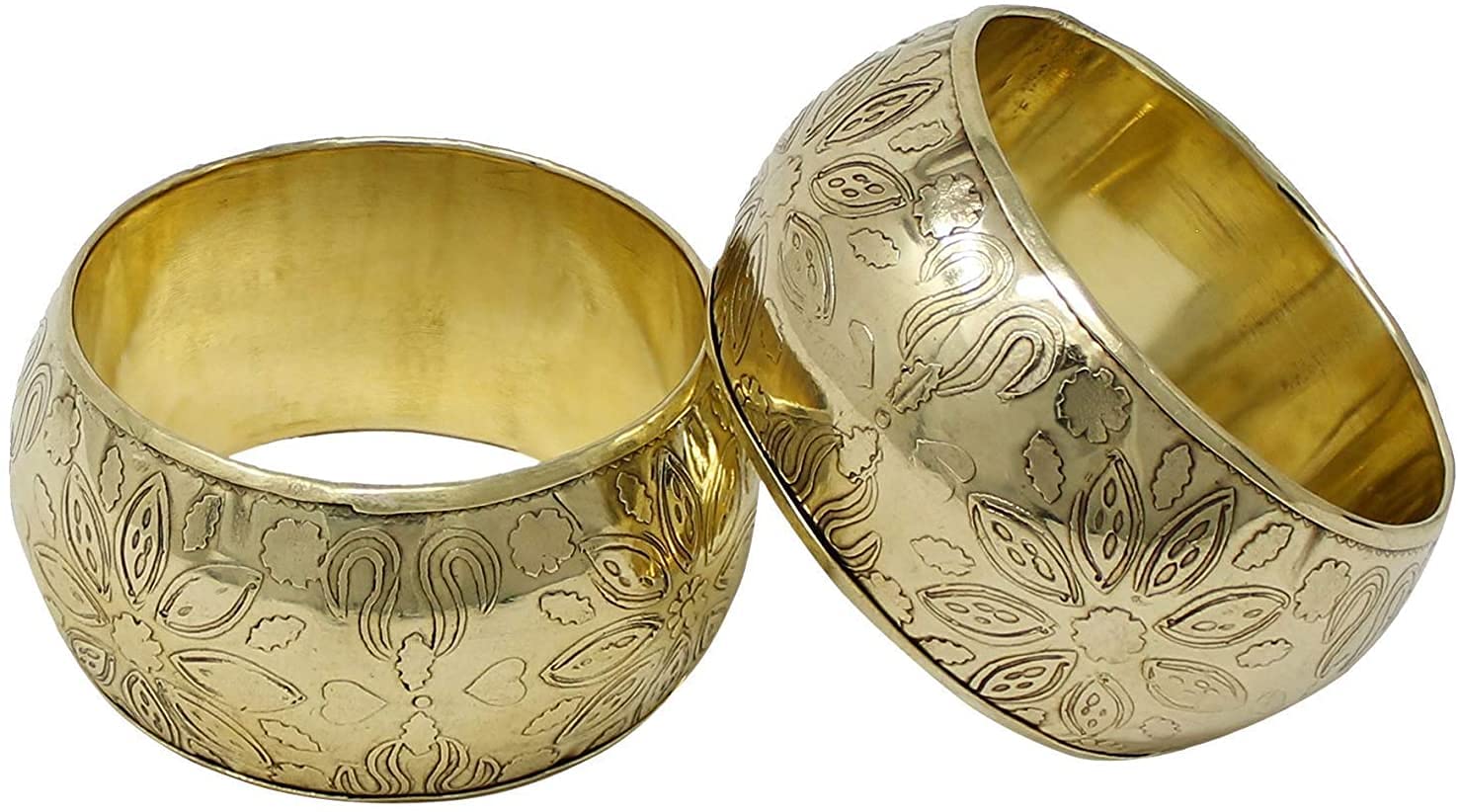 UNI_CRAFTS Brass Napkin Rings for Weddings Dinner Parties or Every Day Use (Gold, 6)