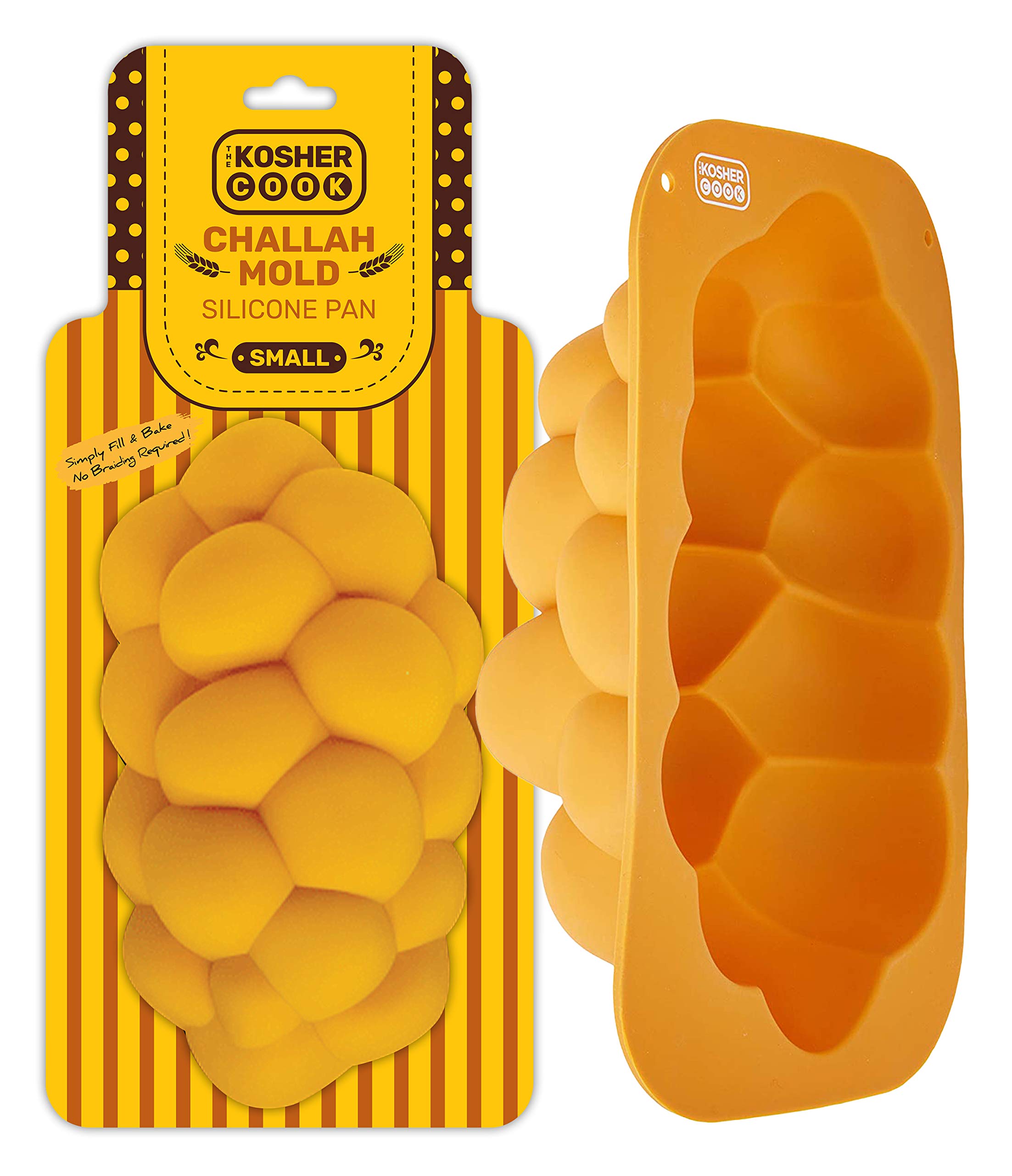 The Kosher Cook Silicone Braided Challah Mold - Small - Braided Oval Challah Pan - Challah Bread Baking Mold - No Shaping Required