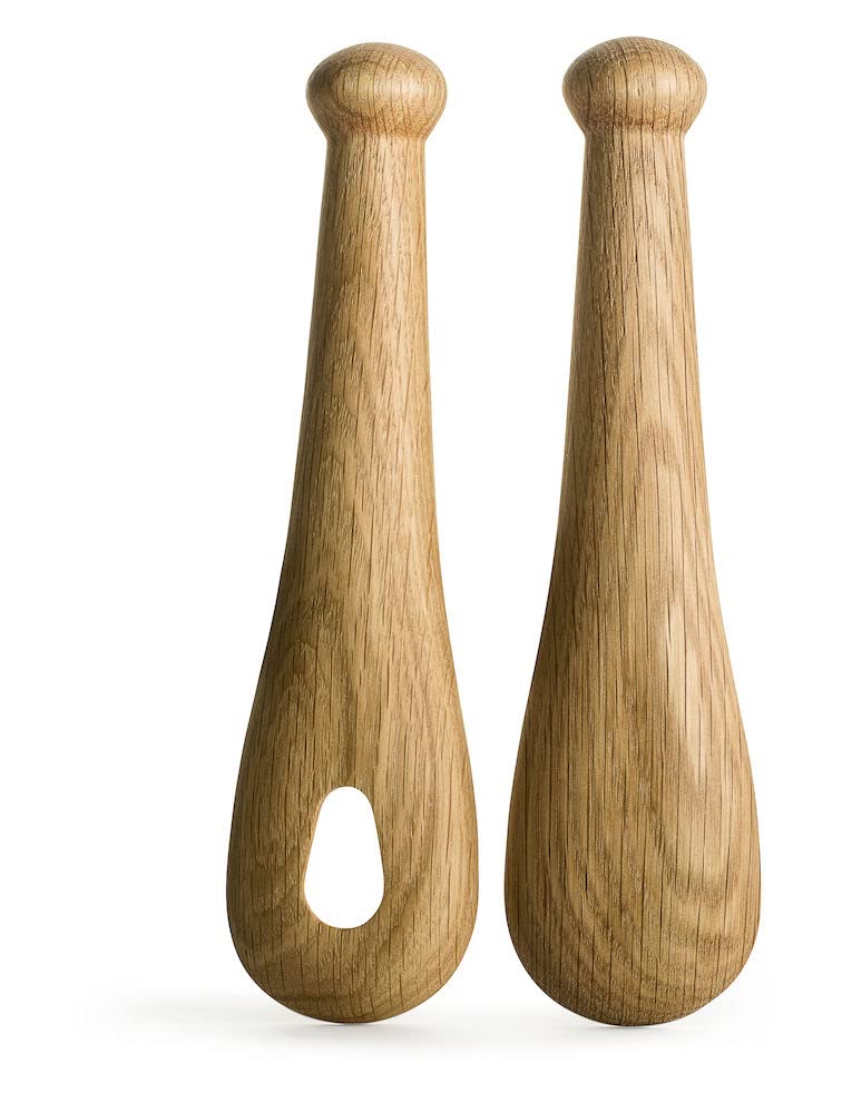Sagaform Nature Collection Oak Salad Servers, 9.5-Inch, Wood