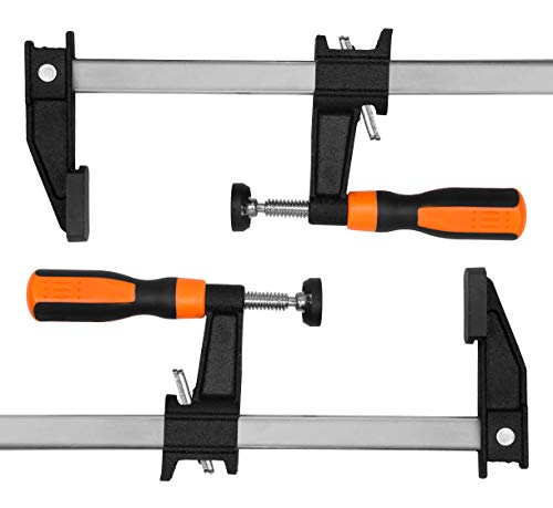 WEN 10236F2 Quick-Adjust 36-Inch Steel Bar Clamps with 2.5-Inch Throat and Micro-Adjustment Handle, Two Pack , Multicolor