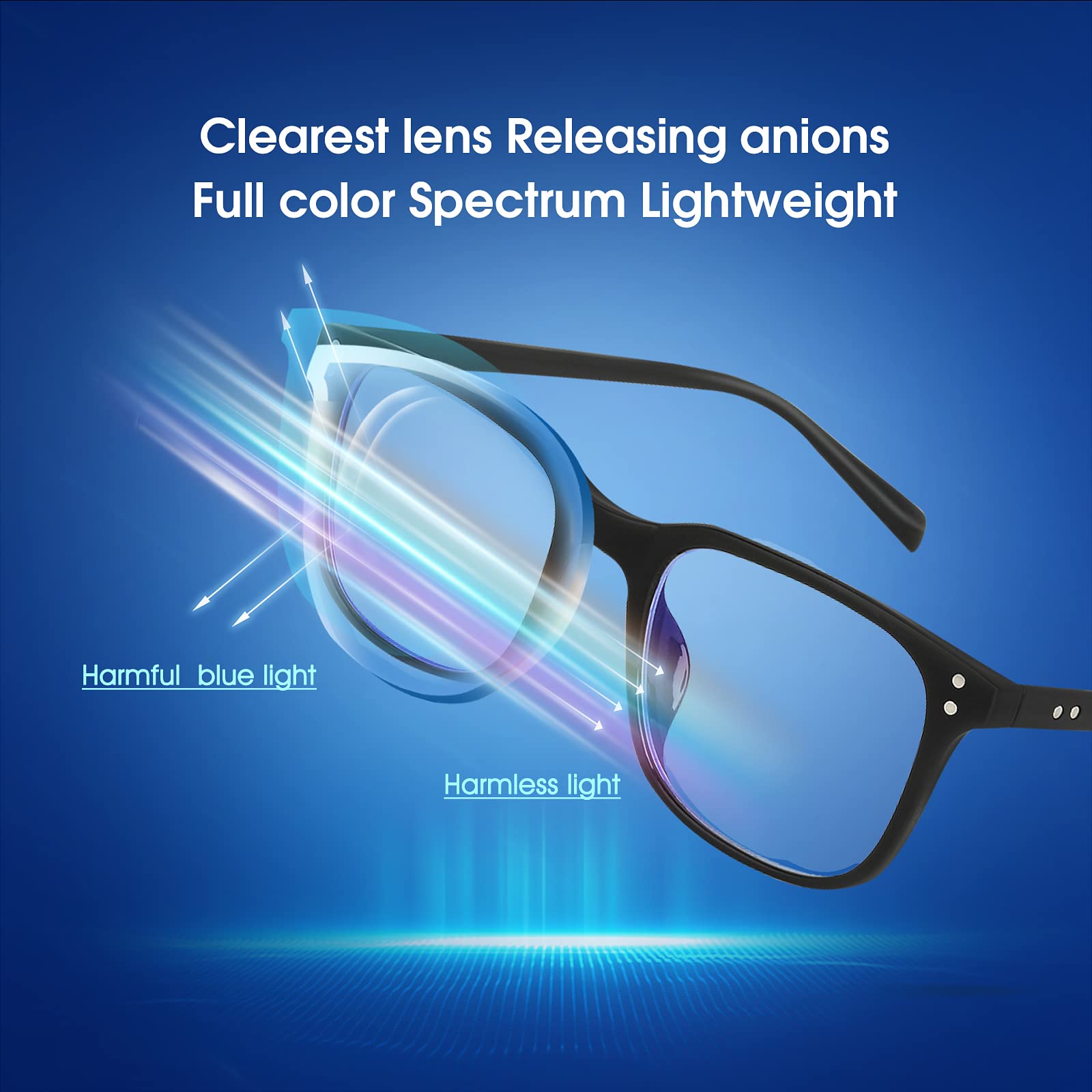 Occffy Blue Light Filter Computer Glasses for UV Blocking Anti Eyestrain Gaming Glasses Anti-glare blocker eyewear Protection for Men Women 5025 (Black)