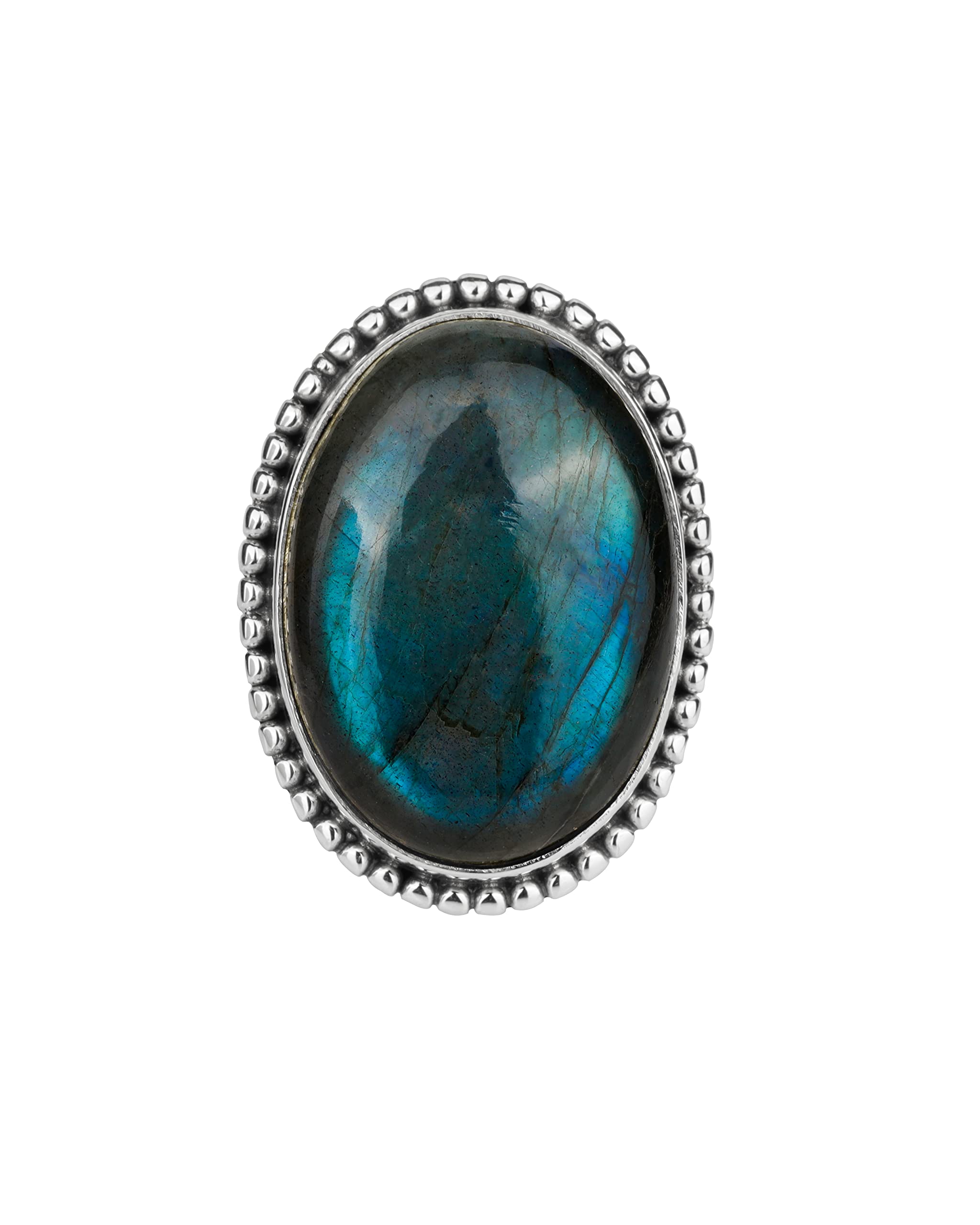 YoTreasure 18x25 MM Labradorite Chunky Ring .925 Sterling Silver