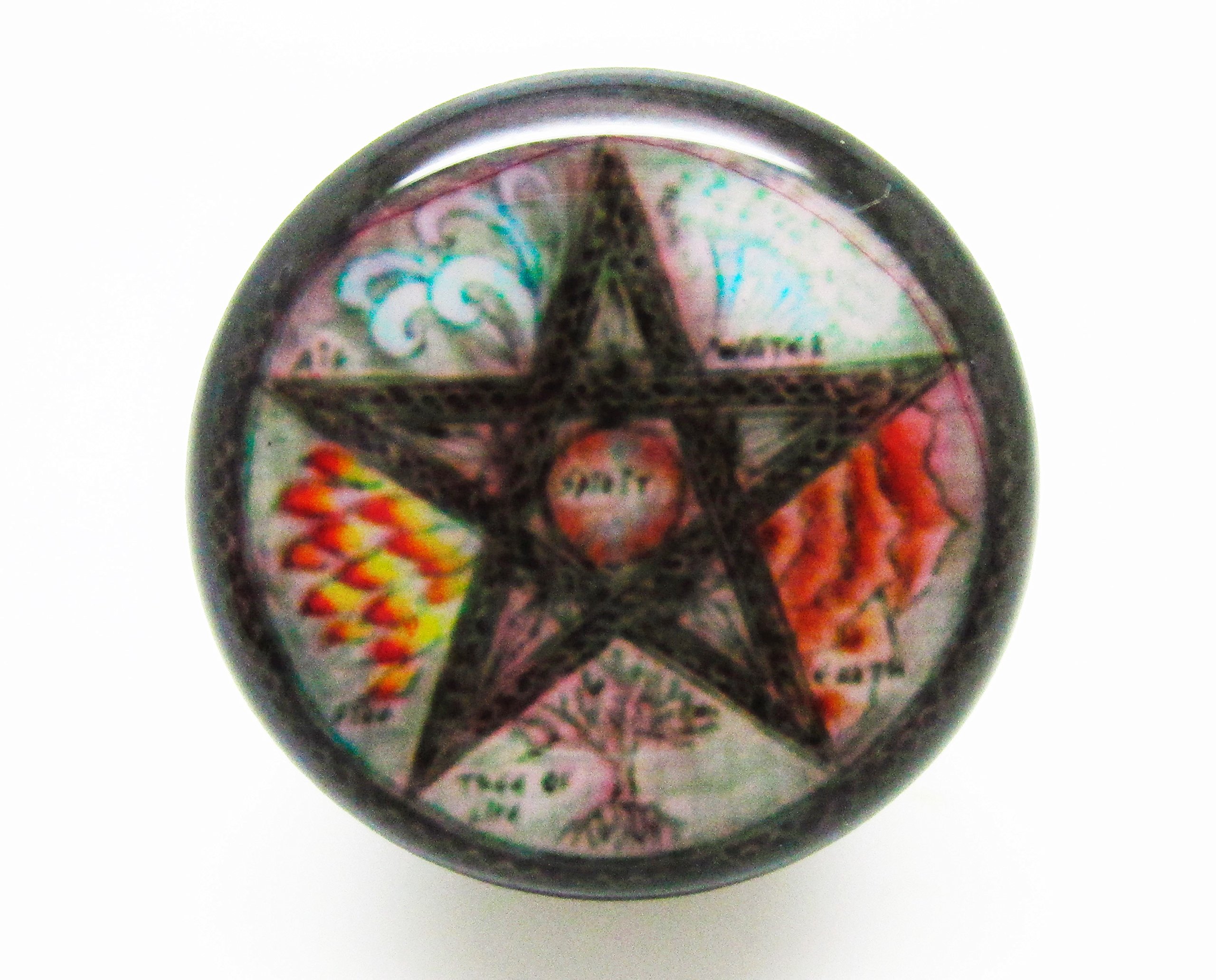 Pierced Republic Elemental Pentagram Ear Plugs - Acrylic Screw-On - 8 Sizes - *Pair* (0 Gauge (8mm))