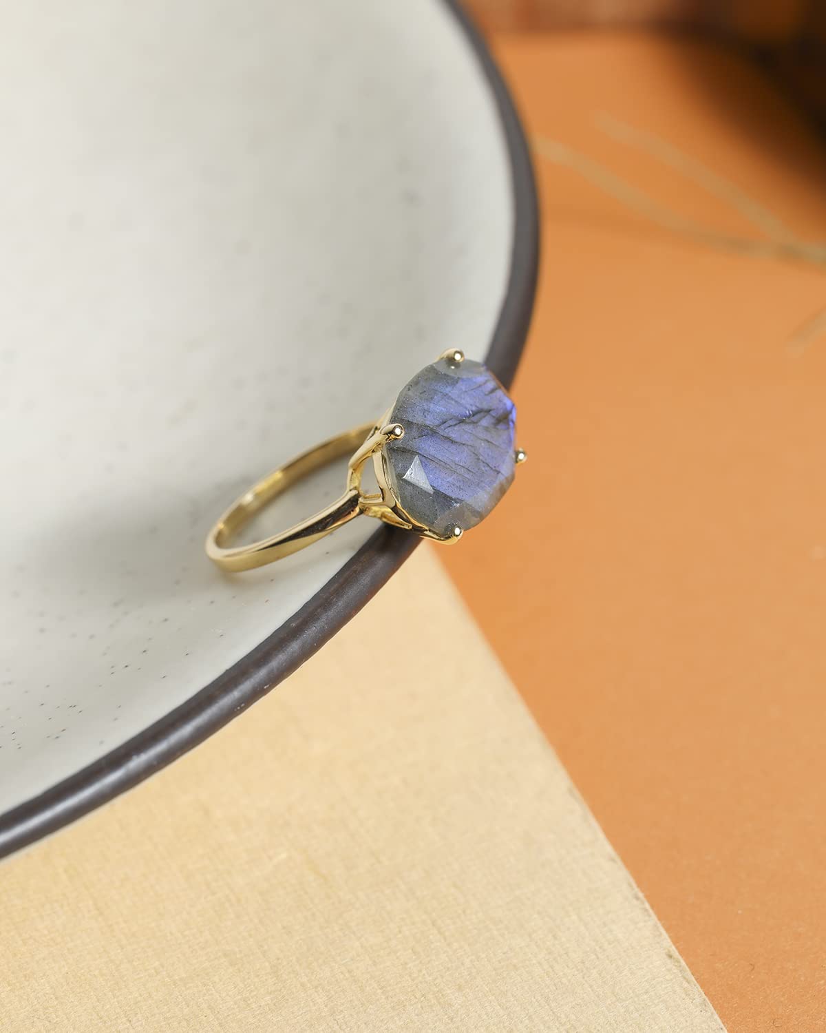 YoTreasure Labradorite Ring 14k Gold Over 925 Silver Gemstone Jewelry