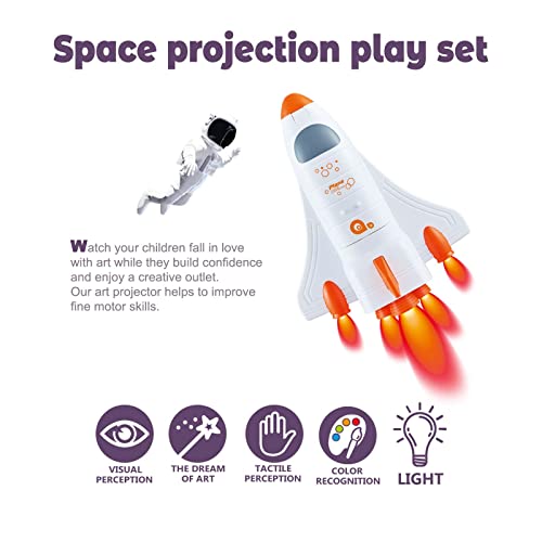 Space Rocket Drawing Projector for Kids, Trace and Draw Projector for 3 4 5 6 7 8 Year Olds Girls Boys, Drawing Projector with Painting Stencils,for Kids Educational Learning Toys for Kid 5-7