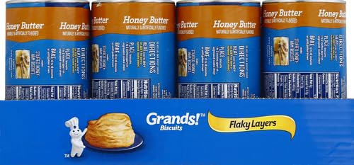 Pillsbury Grands! Flaky Layers, Honey Butter Biscuits, Refrigerated Biscuit Dough, 8 ct., 16.3 oz.