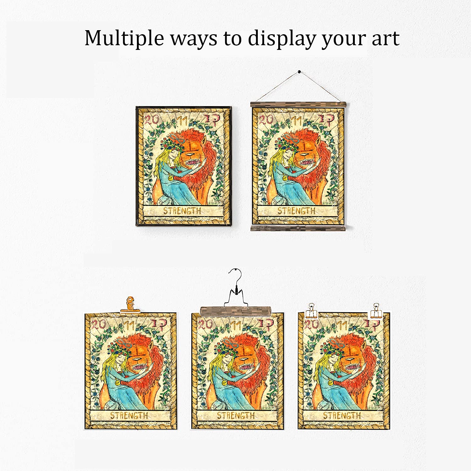 Wall Art Motivation Strength Lion The old tarot card Print Glam Modern Art Poster Print Designer Brand