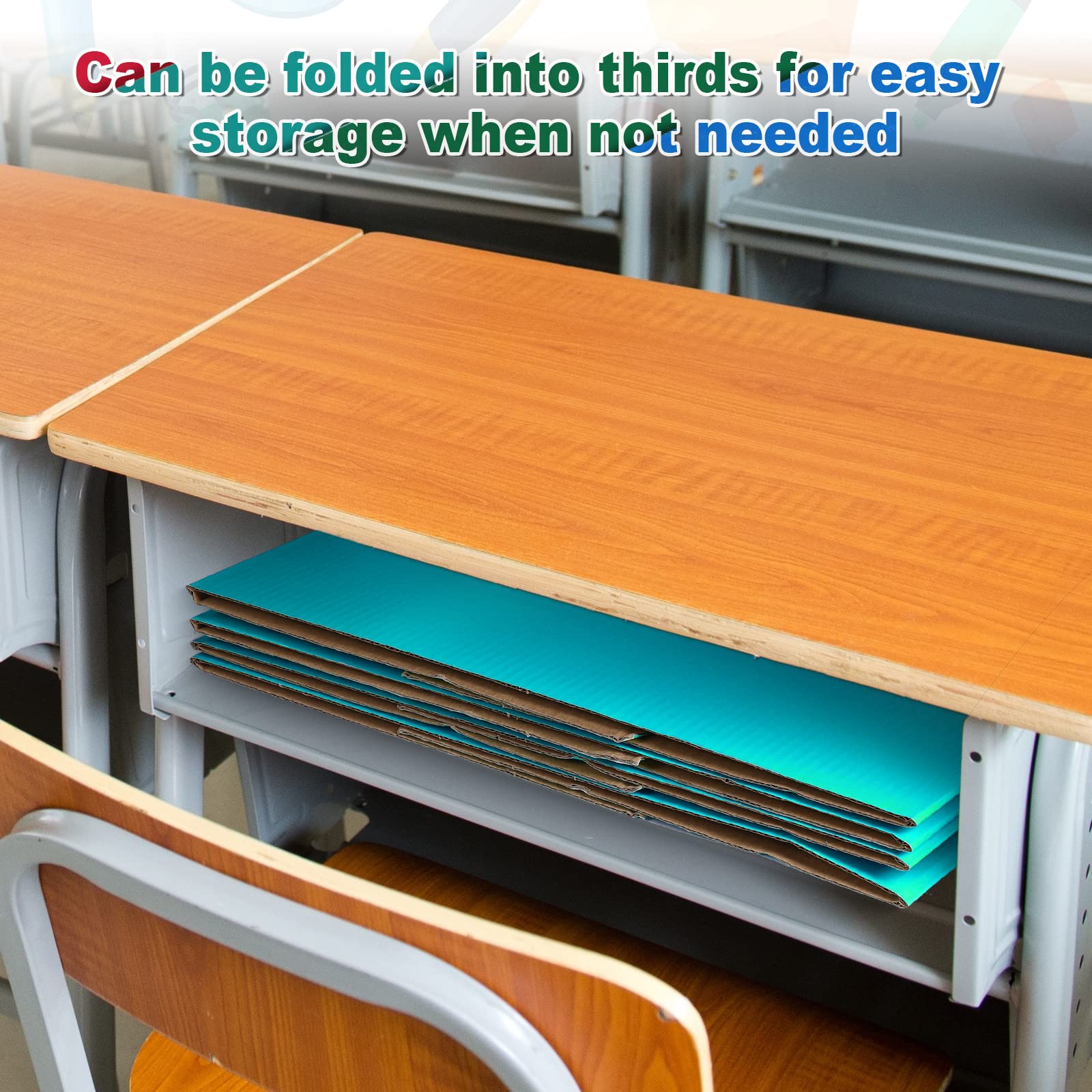 SATINIOR 12 Pcs Privacy Boards for Student Desks Classroom Desk Divider Trifold Table Desk Privacy Panel Privacy Folders for Students Desk Partition Study Carrel School Teacher 12 Colors, 16 x 12 in