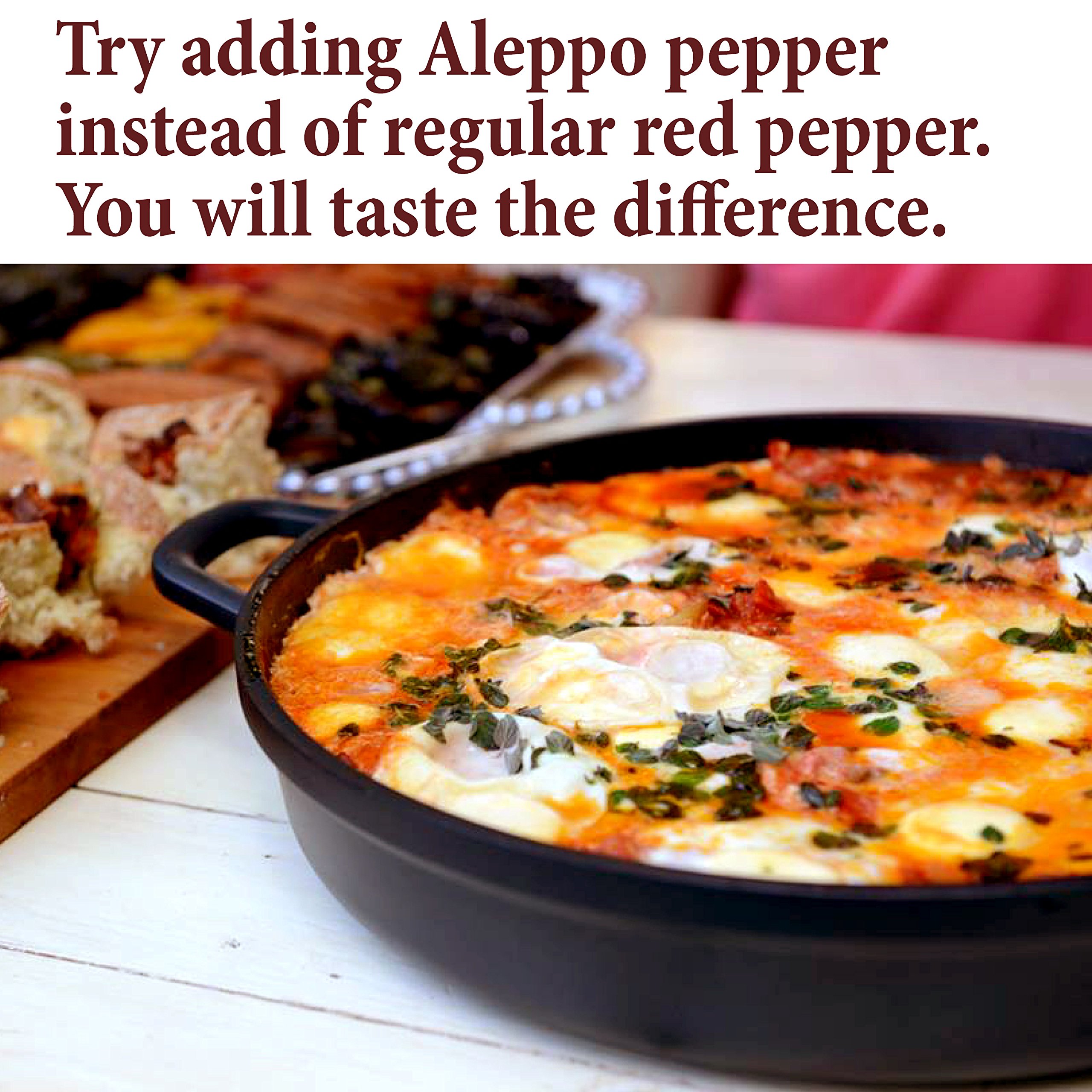 The Spice Way - Premium Aleppo Pepper |4 oz.| Crushed Aleppo Pepper Flakes (Halaby Pepper/Pul Biber/Marash Chili Flakes) Popular in Turkish and Middle Eastern/Mediterranean cooking
