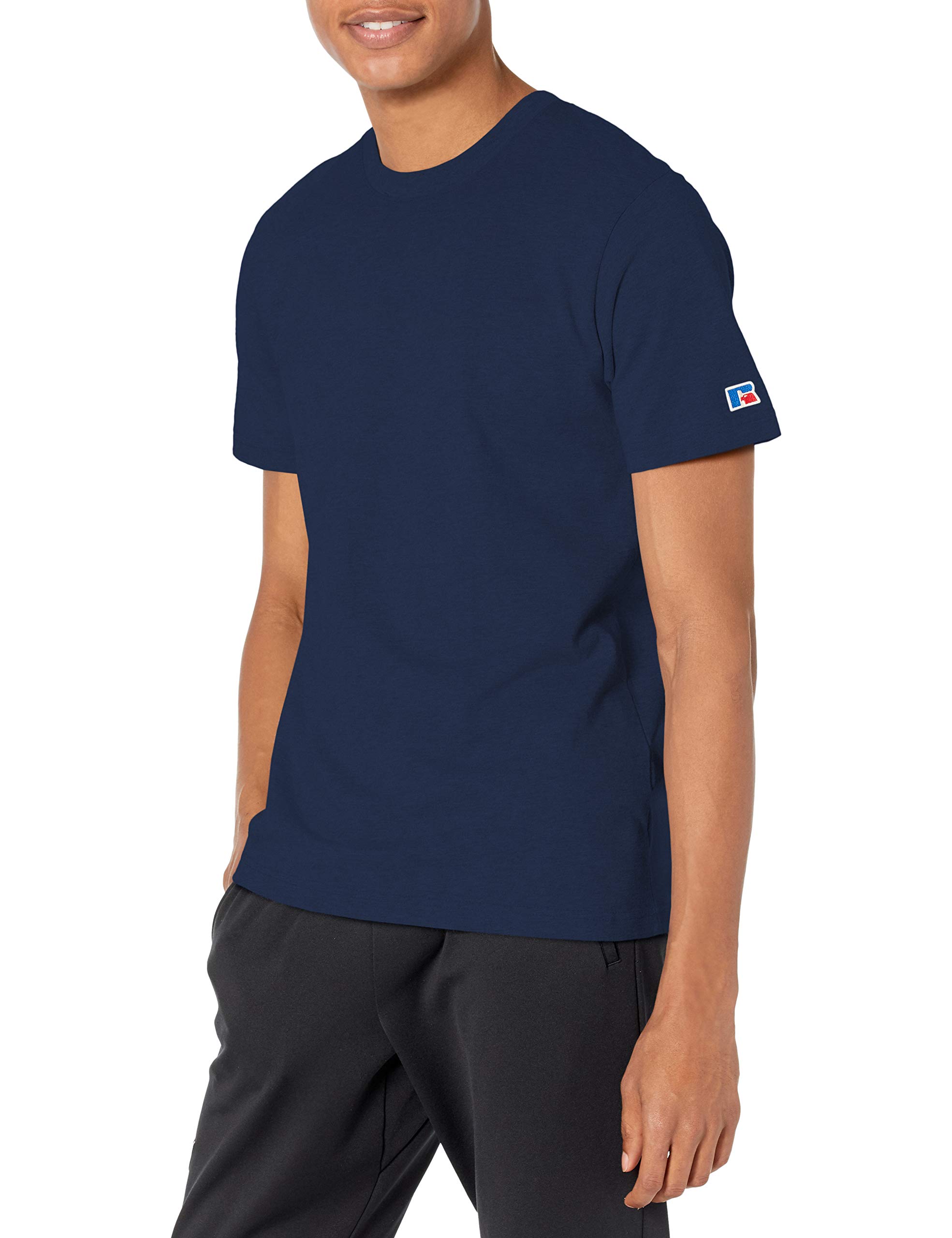 Russell Athletic Men's Soft 100% Cotton Midweight T-Shirt, Navy, XL