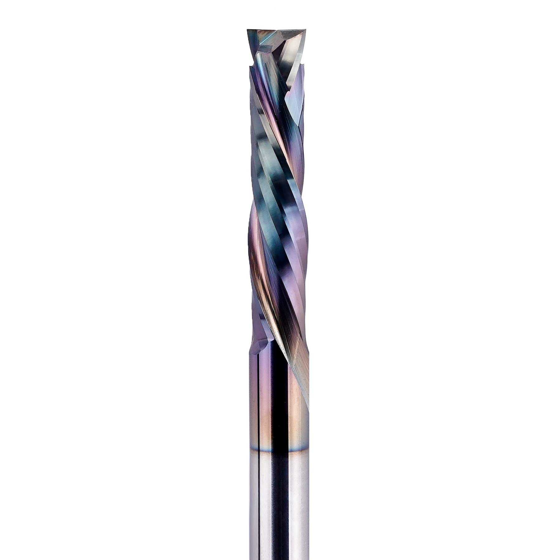 SpeTool UP&Down Compression Bit 1/4" Shank,1-1/4Inch Cutting Length 3 Inch OVL,Carbide Spiral Router Bits CNC End Mill with TAC Extra Long Life Coating for Wood Carving