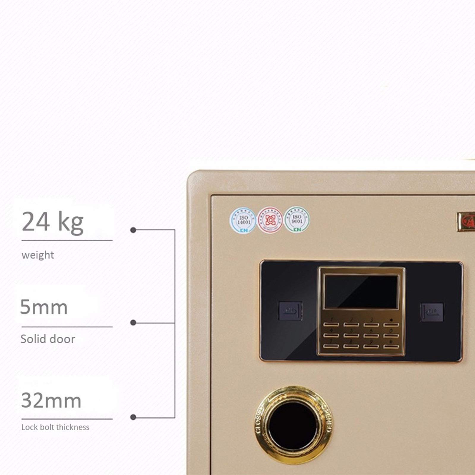WELZIE Digital Security Safe Box, Large Home Electronic Keypad Safe, Security Safe Box, with Dial Special Own Interior Lock Box Safe, for Money and Document
