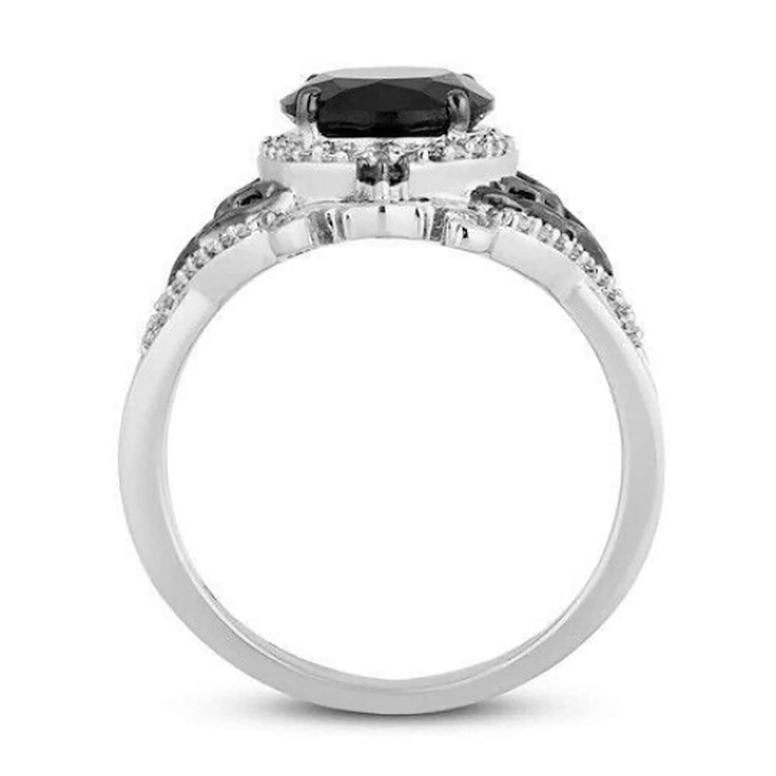Women's Natural Stone Rings Ladies Solitaire Ring Oval Black Onyx Rings for Womens Available in Size 6-11
