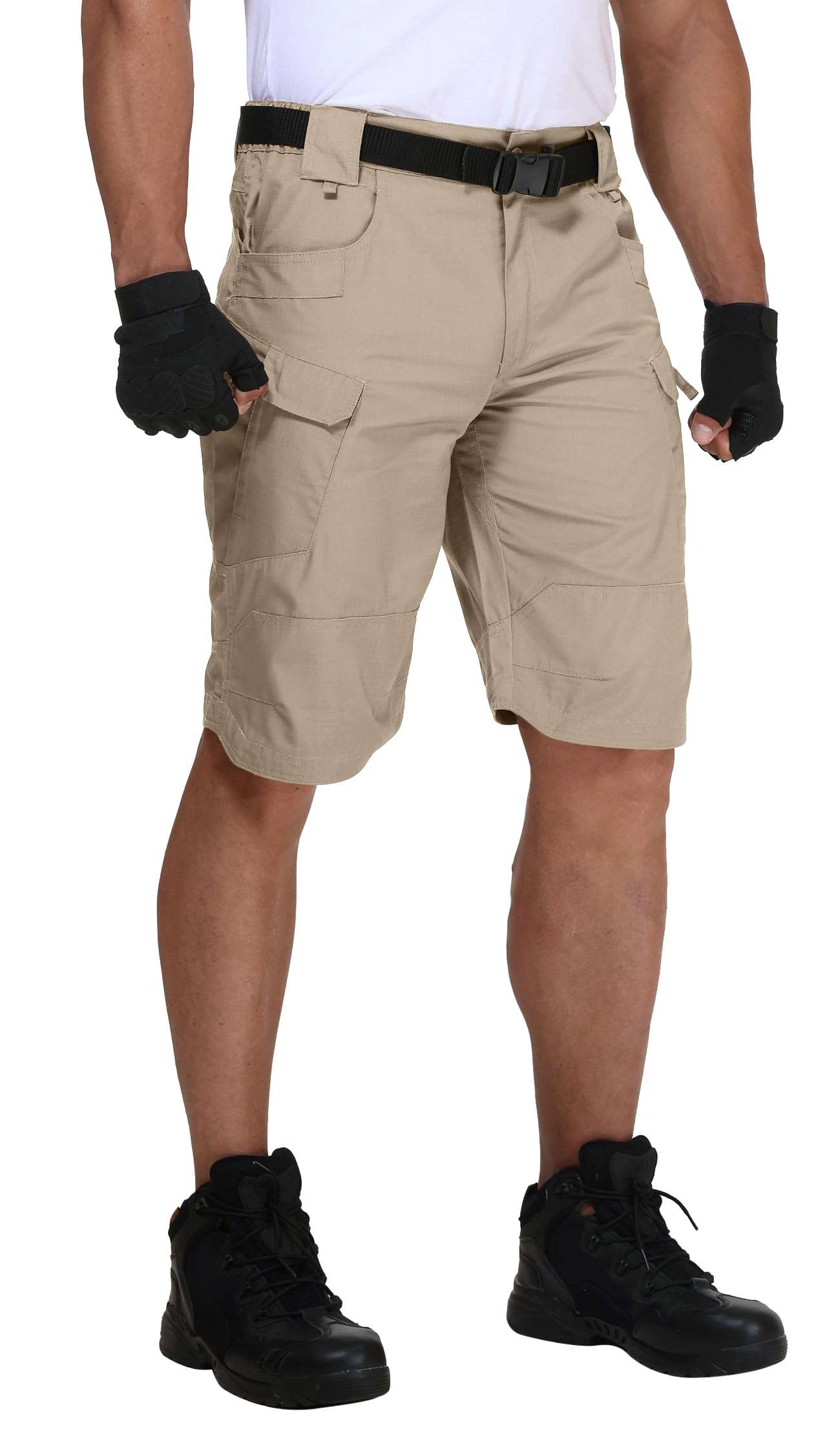 URBEST Tactical Shorts for Men Waterproof Breathable Quick Dry Hiking Fishing Cargo Shorts with Multi Pockets(NO Belt)