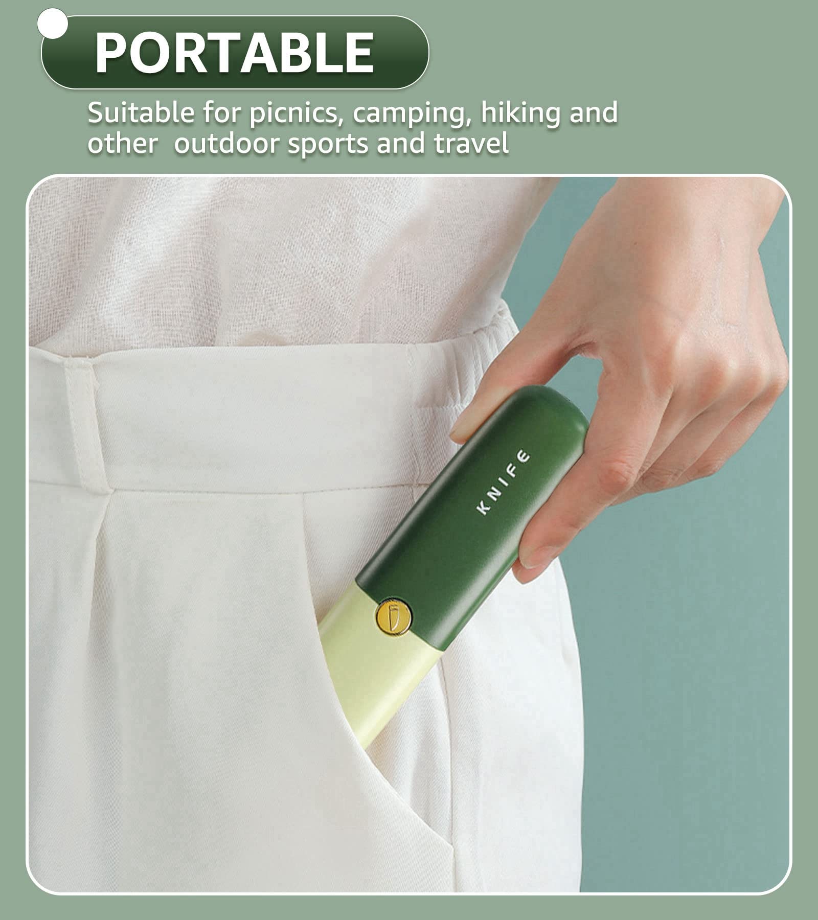 YONOVO Travel Pocket Paring Knife Fruit Knife Peeling Vegetable Peeler Multi Function Small Portable Stainless Steel Pocket Knife for Travel, Camping, Kitchen