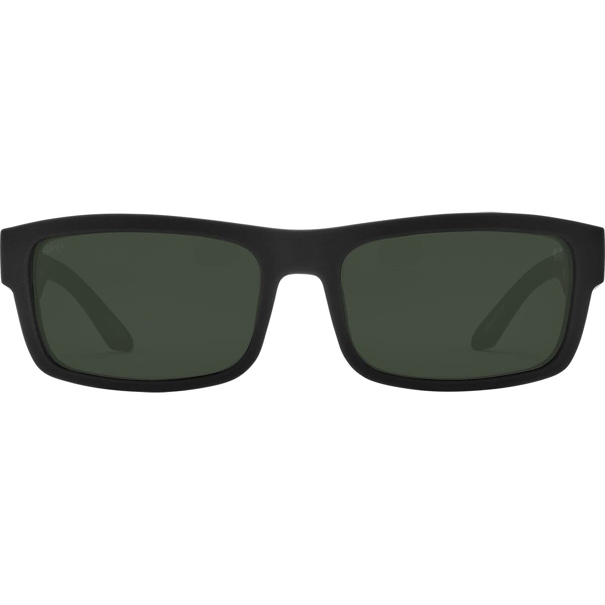 SPY Optic Discord Lite, Square Sunglasses, Color and Contrast Enhancing Lenses (Soft Matte Black, Happy Polarized Gray Green Lenses)