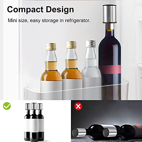 Wine Stopper - HOOMIL 1 𝐏𝐚𝐜𝐤 Stainless Steel Vacuum Wine Bottle Stopper, Reusable Wine Saver, Wine Accessories Gift for Friends, Family, Wine Lovers - Silver