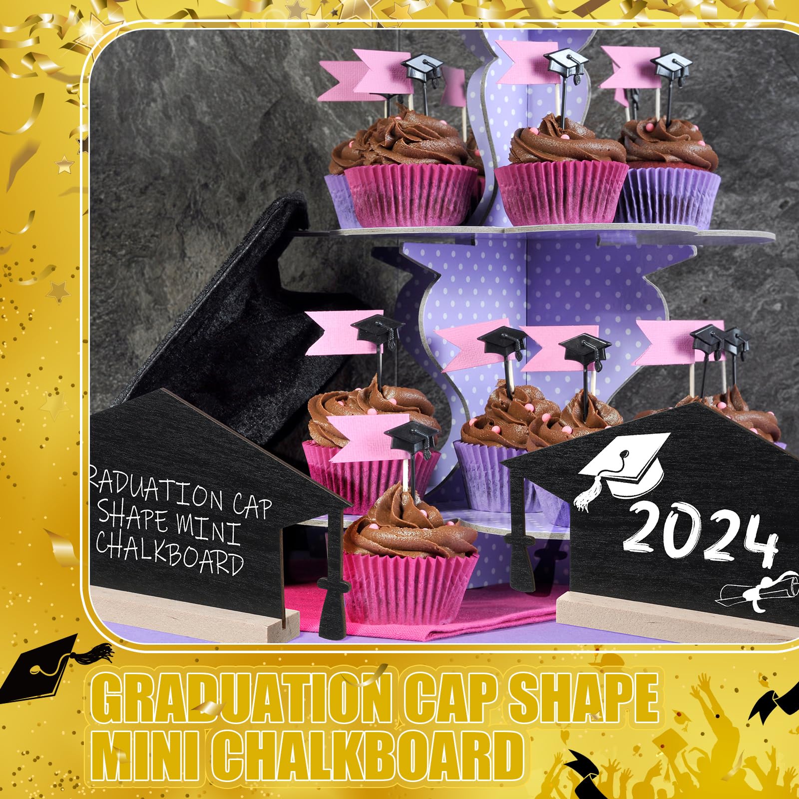 Qilery 12 Pcs Coffin Shaped Acrylic Mini Chalkboard Sign Mini Blackboard with Base for Halloween Weddings Parties Message Board Signs Buffet, Bakery and Retail Party Buffet Table Number