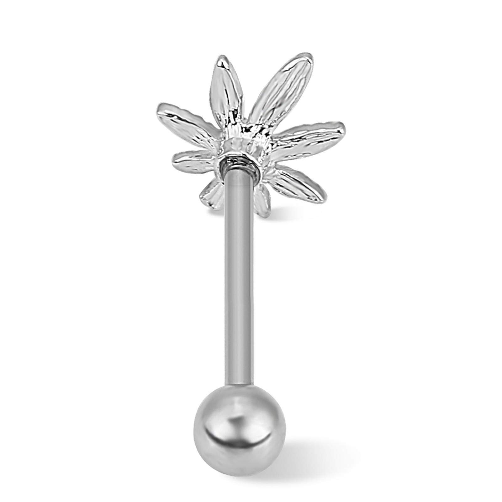 Tongue Ring Tongue Stud Leaf Tongue Leaf Tongue Ring Tongue Piercing Ring Stainless Steel Stud, Body Piercing Jewelry