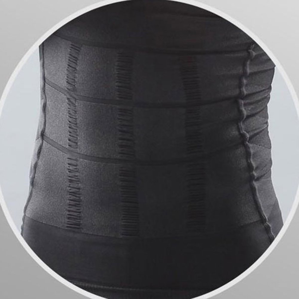 Odoland Men's Body Shaper Slimming Shirt Tummy Vest Thermal Compression Base Layer Slim Muscle Tank Top Shapewear, Black, M