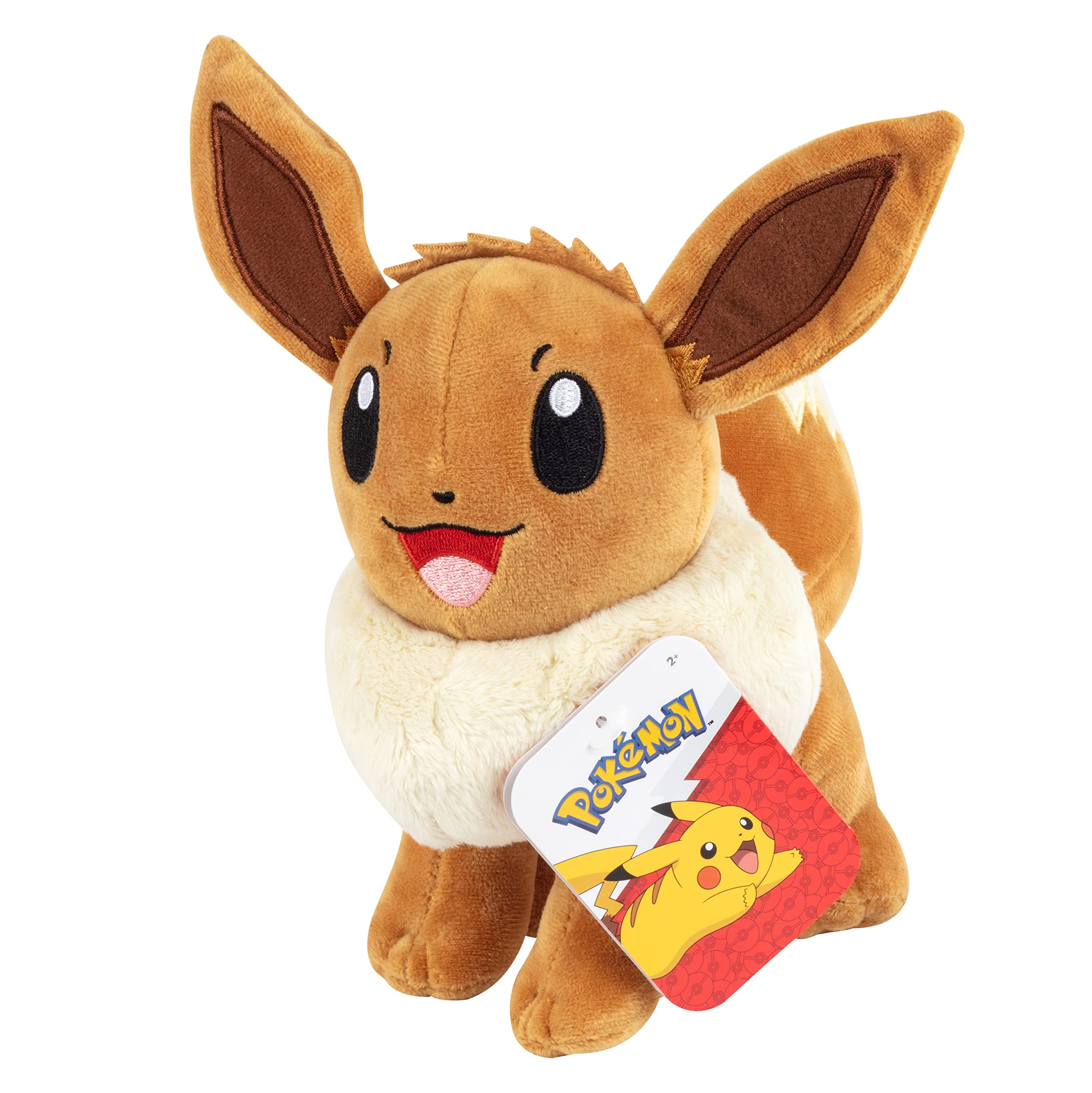 Pokemon 8" Eevee & Sylveon Plush Stuffed Animal Toys, 2-Pack - Eevee Evolution - Officially Licensed - Gift for Kids - 2+
