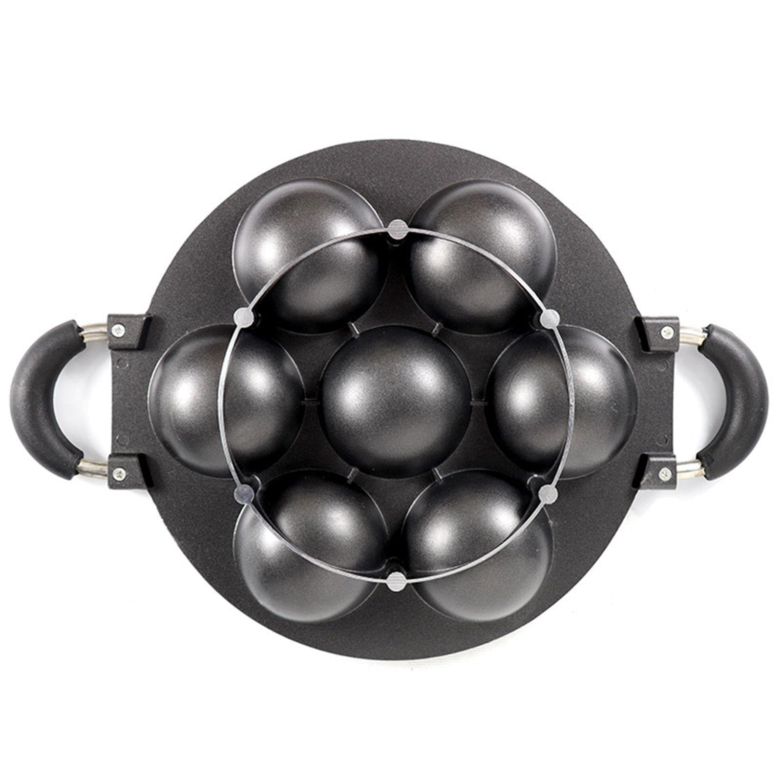 Shakven Cast Iron Biscuit Pan - Cake Pan with Handles, Pre-Seasoned Baking Set 7 Cake Baking Tray - Cake Pan for Scones, Cornbread, Muffins, Cup Cakes and Brownies