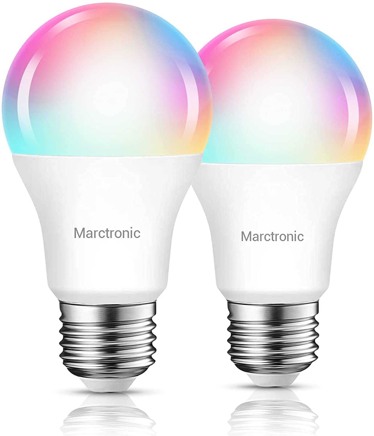 Smart Light Bulbs,Alexa Light Bulb WiFi Light Bulbs No Hub Required,RGB Smart Bulbs that Work with Alexa, Google Home, Dimmable Smart LED Bulb, A19 Soft White (2700K), 600LM 60W Equivalent, 2 Pack