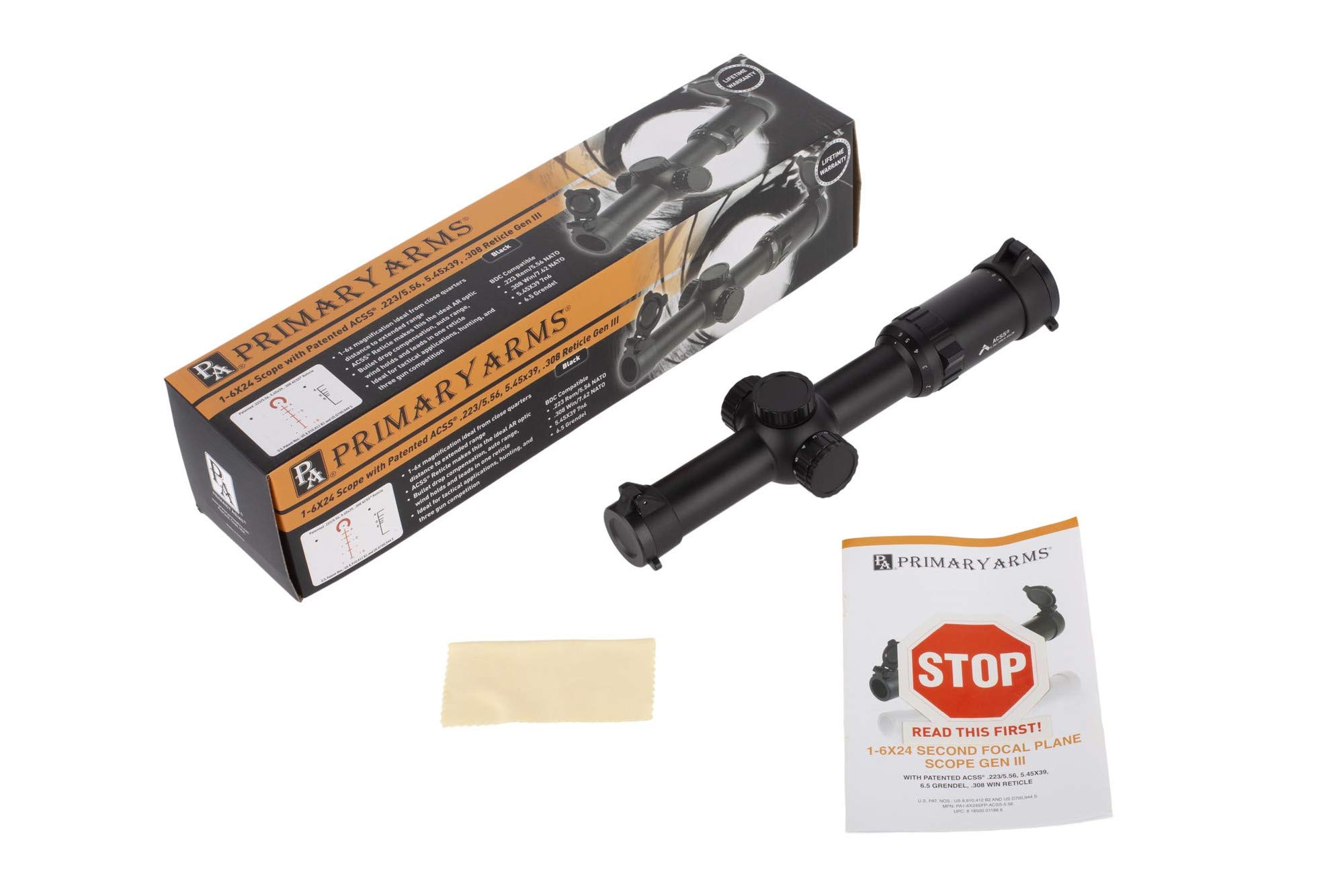Primary Arms SLX 1-6x24 SFP Gen III Rifle Scope - Illuminated ACSS 5.56/5.45/.308