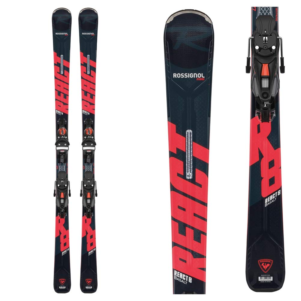 Rossignol React 8 HP Mens Skis 177 W/NX 12 Konect GW Bindings Black Red