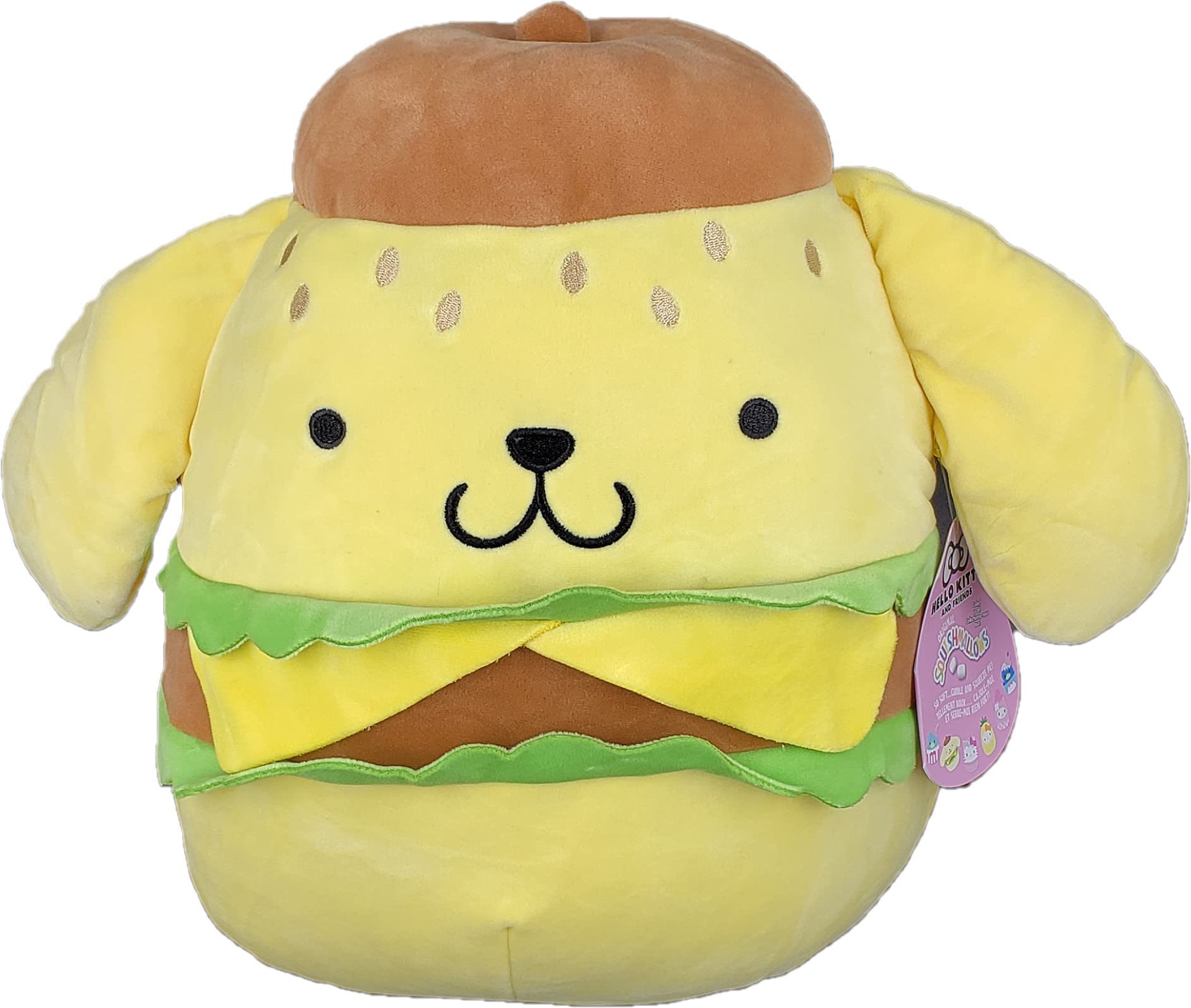 SQUISHMALLOW KellyToys - Sanrio® Hello Kitty® and Friends Squad - 12 Inch (30cm) - Burger Pompompurin™ - Super Soft Plush Toy Animal Pillow Pal Buddy Stuffed Animal Birthday Gift