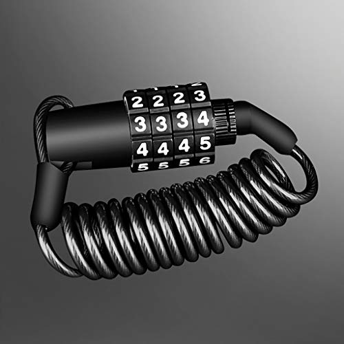 Zerlibeaful Digit Bike for Lock Security Inch Combination Lock 4 Resettable Cable Bicycle 4 Bike Accessories Bicycle Led Headlight (A, One Size)