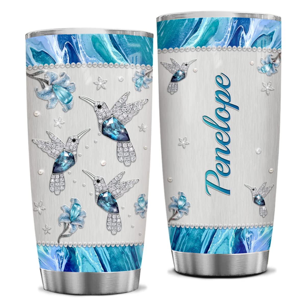 Wassmin Hummingbird Tumbler Personalized Gifts For Women Girls Lady Jewelry Drawings Style Tumblers Stainless Steel Insulated Coffee Travel Mug Stuff Birthday Christmas Cup Spirit Gift