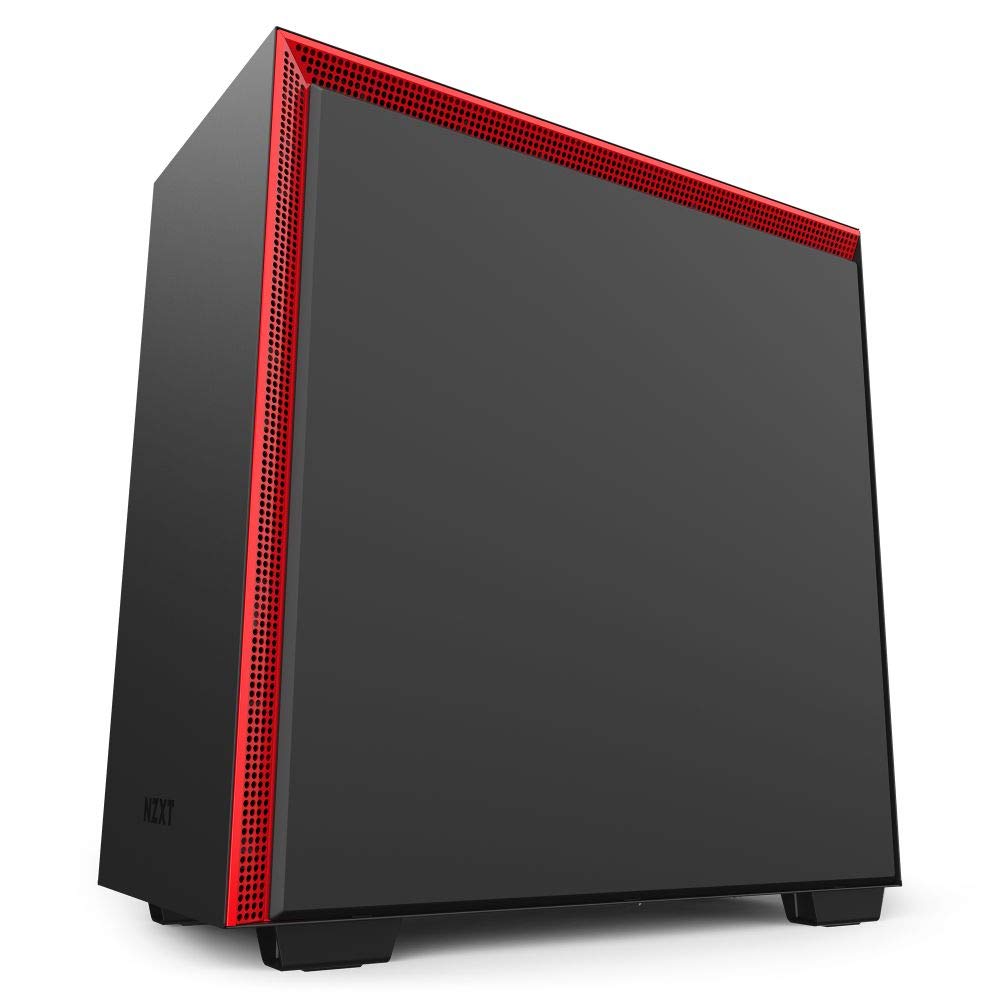 NZXT H710 - CA-H710B-BR - ATX Mid Tower PC Gaming Case - Front I/O USB Type-C Port - Quick-Release Tempered Glass Side Panel - Cable Management System - Water-Cooling Ready - Black/Red
