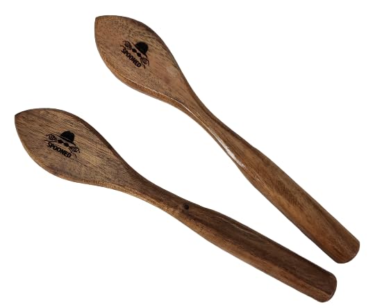 Wooden Musical Spoons - Hand Percussion - Appalachian Folk Instrument (Brown)