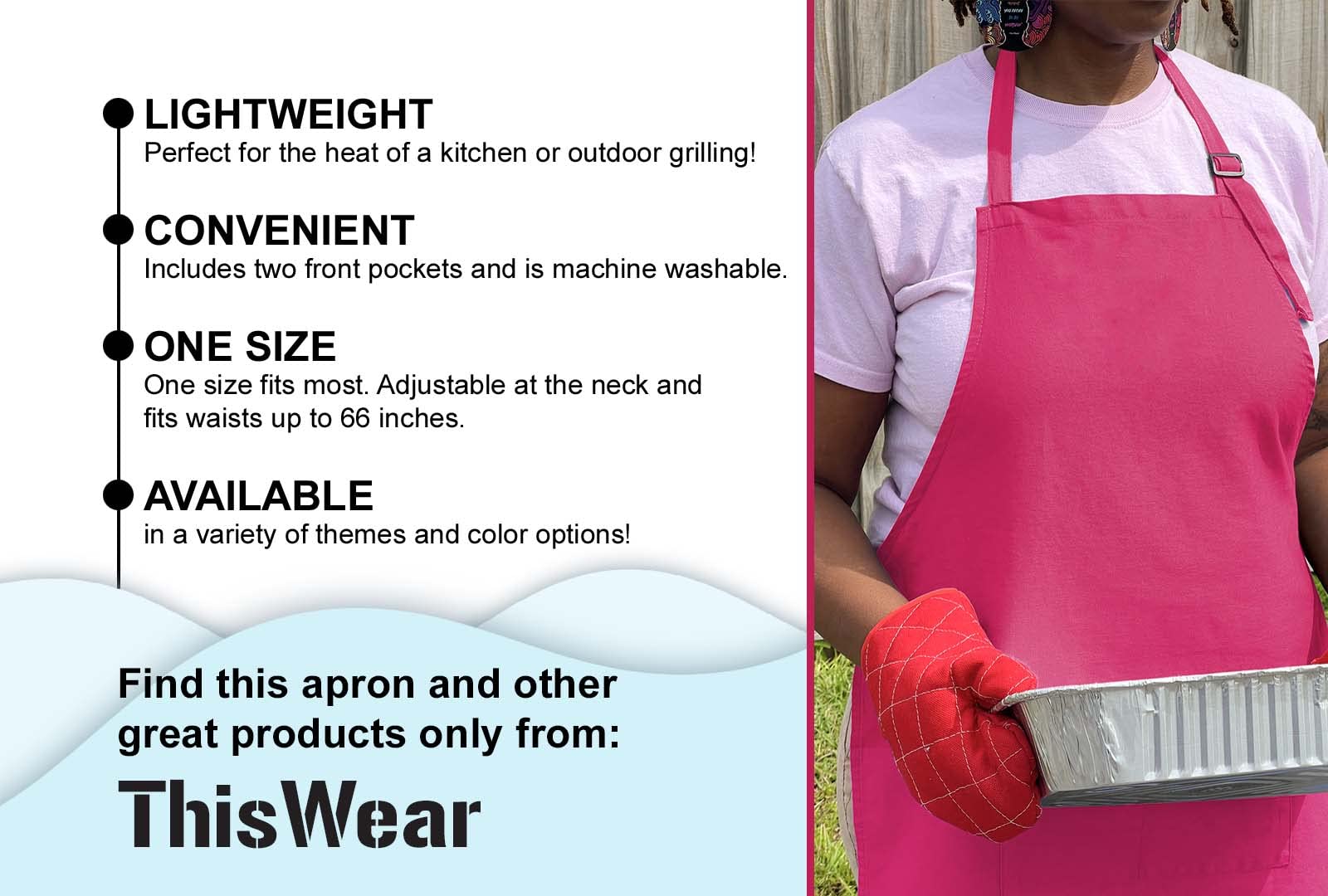 ThisWear Gifts For Granny Gifts For Grandma Everything Is Better In Granny's Kitchen Two Pocket Adjustable Bib Apron Red