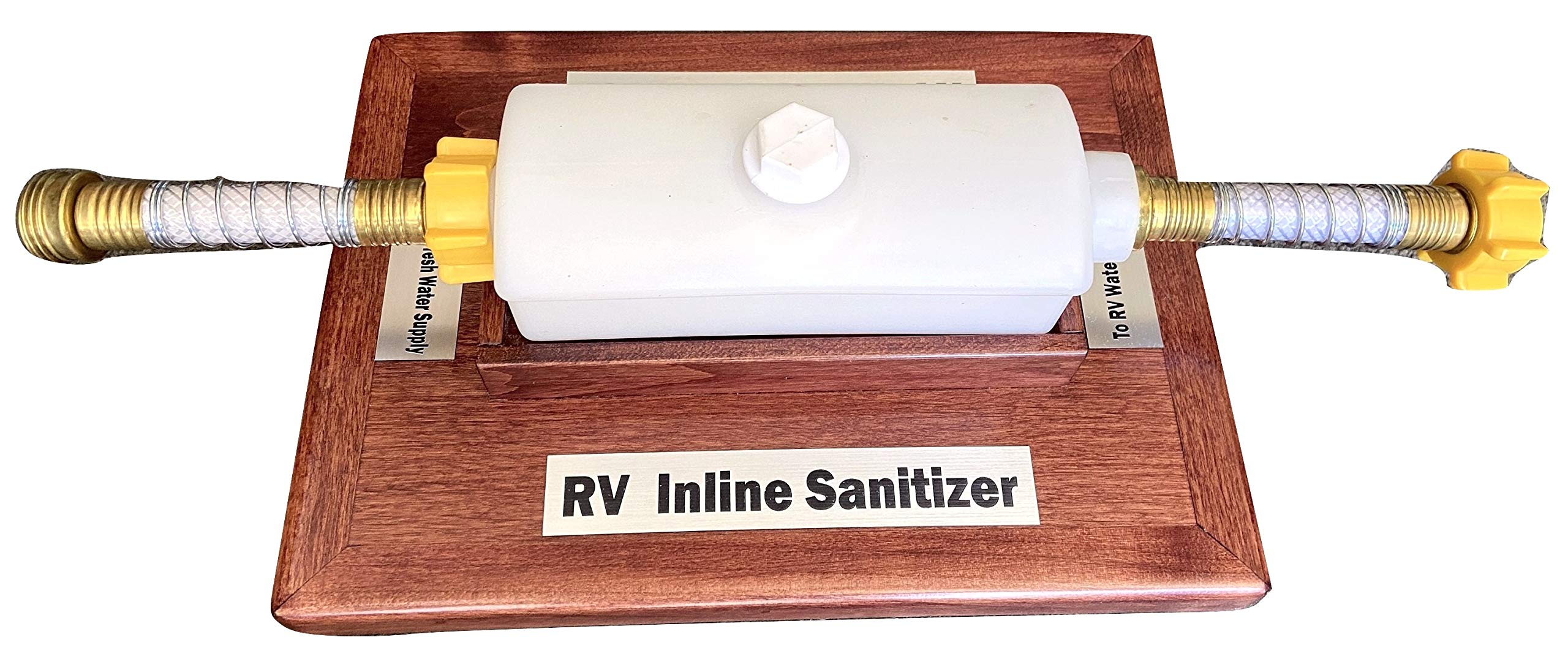 RV Inline Sanitizer - The Easiest way to HELP YOU disinfect your RV Fresh Water Tank, NO MESS, NO MOVING PART, just connect with the Hose and add Bleach
