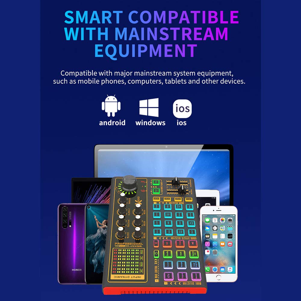 Sound Effects Board for Streaming, SKYJUNS K300 Voice changer beat maker with Sound Mixer Board and Sound Card for Streaming/Gaming/Phone/PC/Studio Recording & Broadcasting…