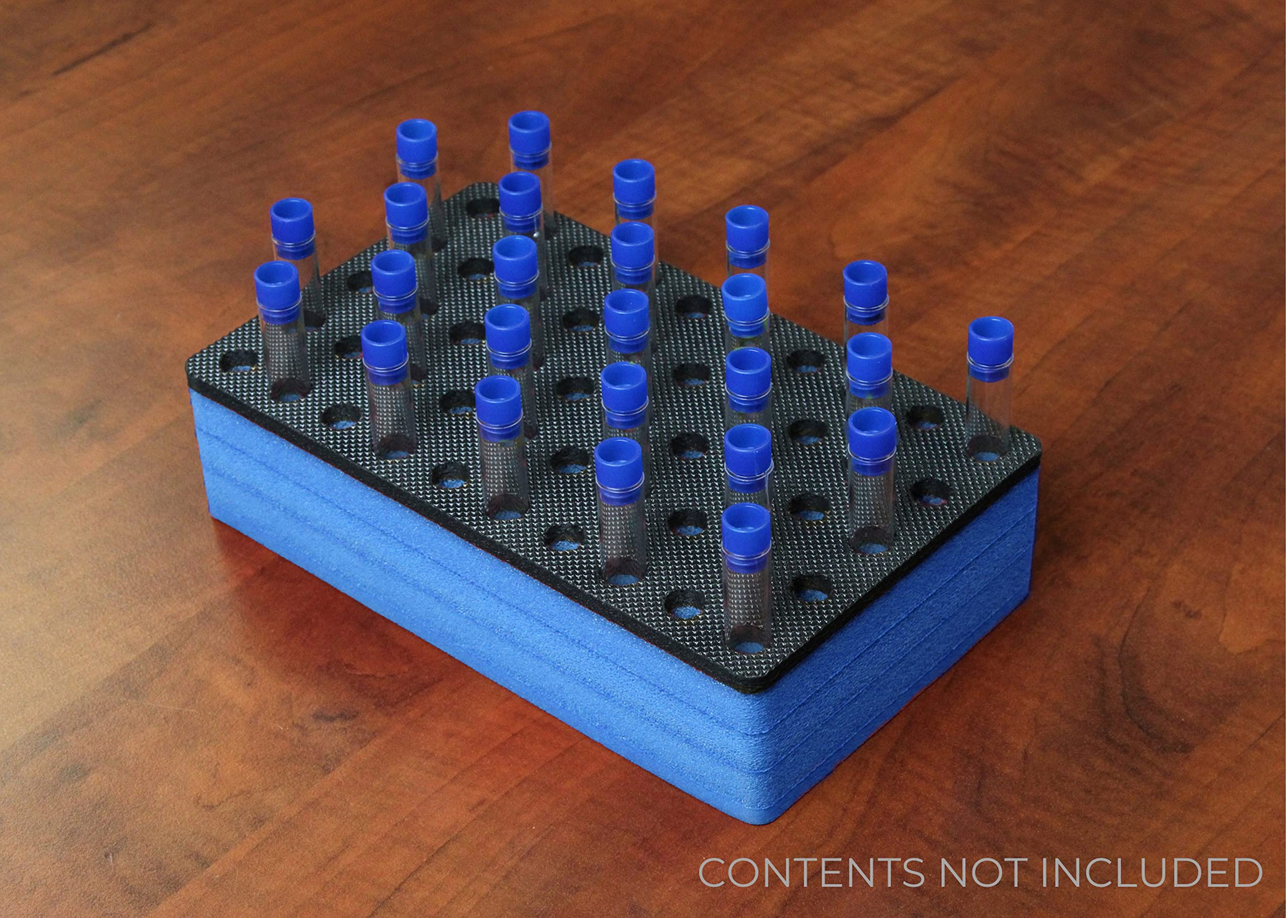 Polar Whale 4 Test Tube Racks Blue and Black Foam Storage Rack Organizer Stand Transport Holds 50 Tubes Each Fits up to 12mm Diameter Tubes
